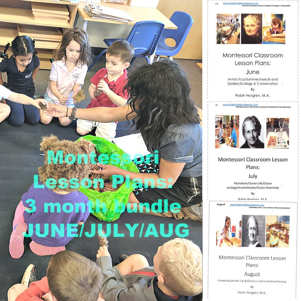 June July August Montessori DAILY Curriculum QUARTERLY Lesson Plan 12 ...