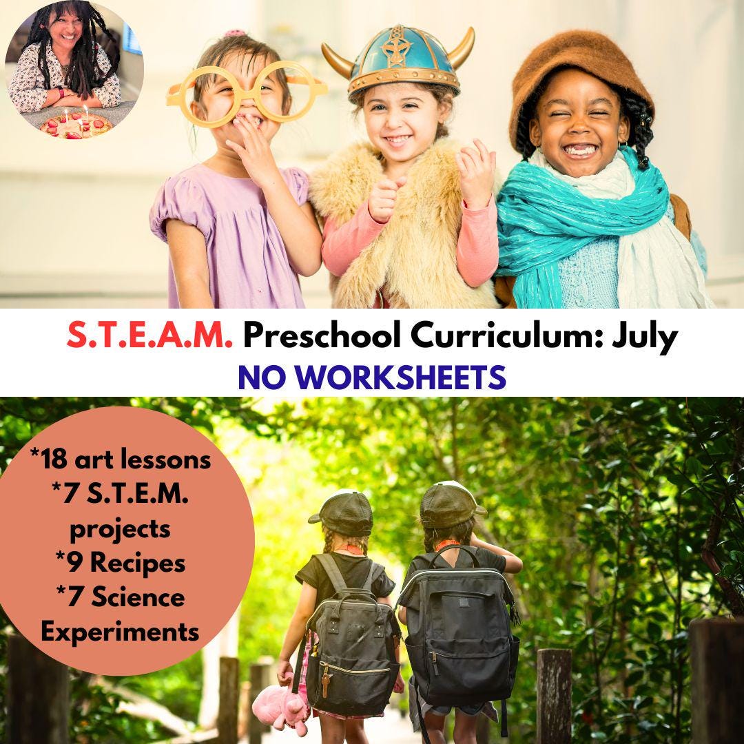 Preschool Lesson Plans Daily Curriculum STEAM Reggio Montessori JULY ...