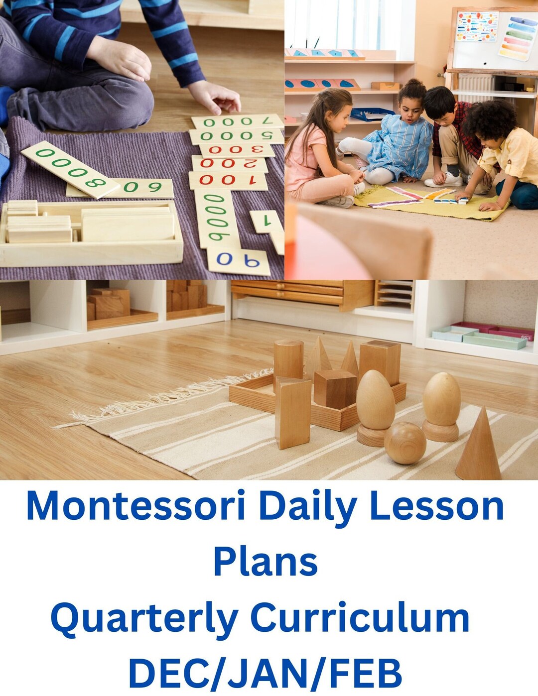 Montessori Lesson Plans Fully Written DAILY Curriculum QUARTERLY 12 ...