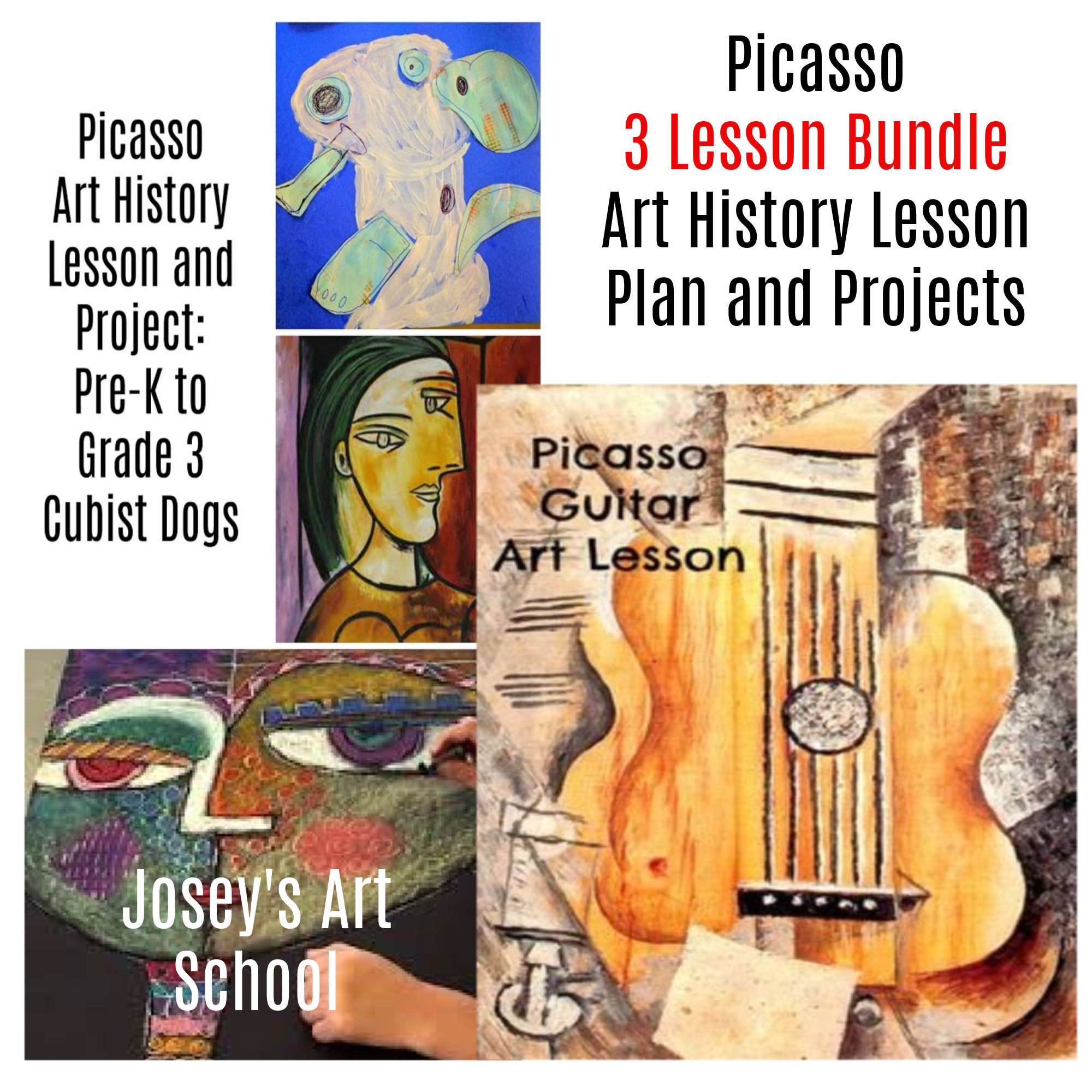 Picasso Art Project Bundle | 3 Creative Cubism Lessons (guitar, Mask ...