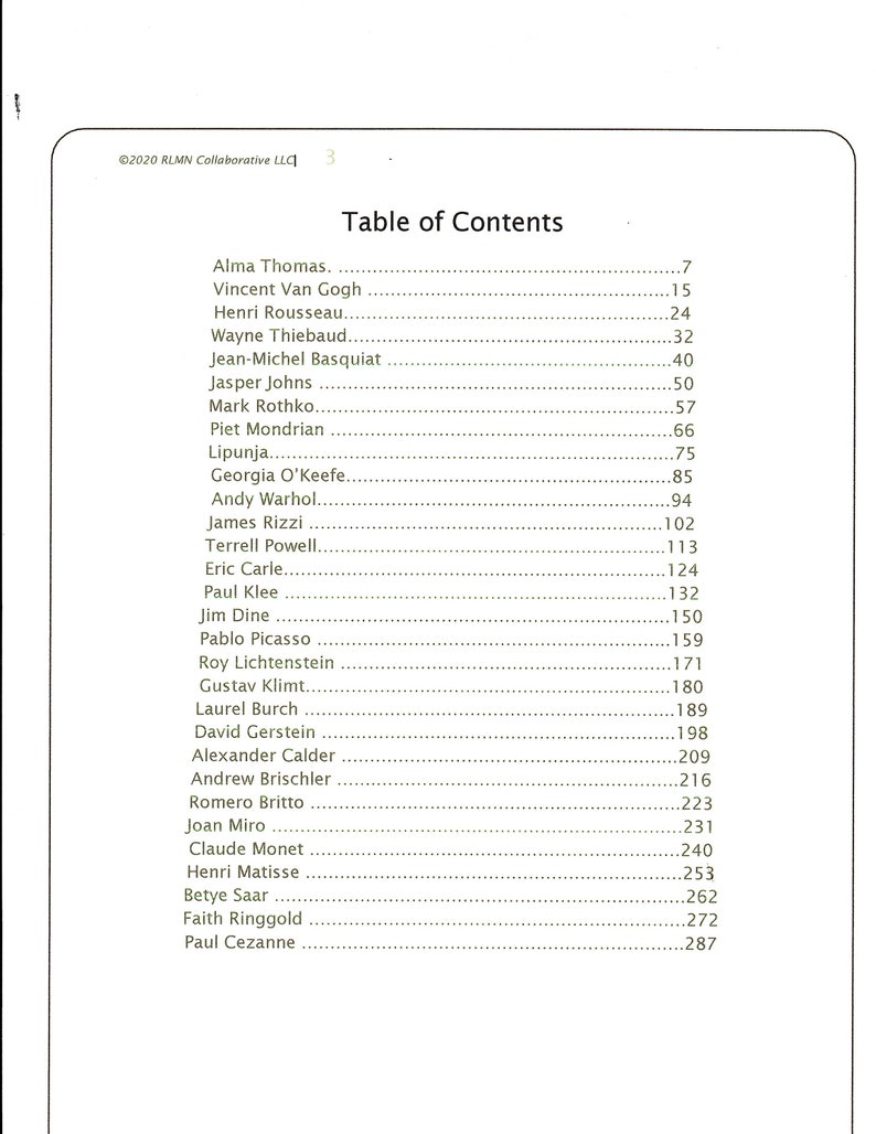 BUNDLE 5 Preschool Art Lessons Bundle 4 Famous Artists Art and - Etsy