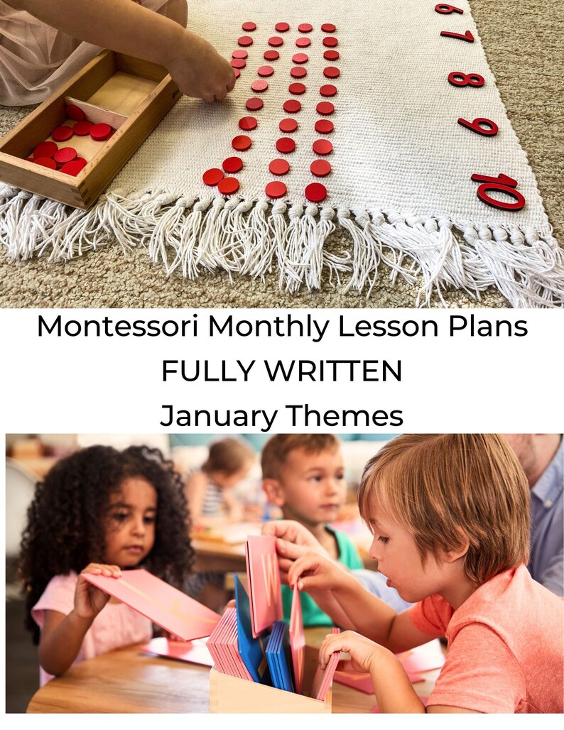 Montessori DAILY Curriculum JANUARY Monthly Lesson Plan 4 Weeks of Step ...
