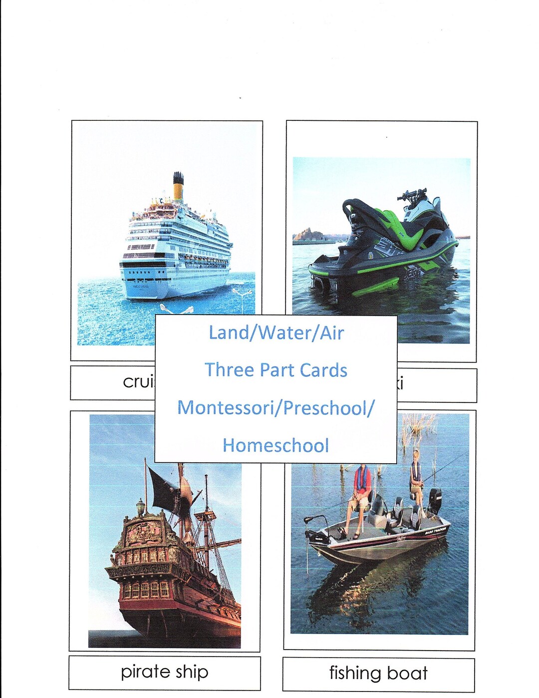 Land Water Air Matching Game Sorting Work Classification Language 3 ...