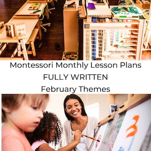 Montessori DAILY Curriculum FEBRUARY Monthly Lesson Plan 4 Weeks of ...
