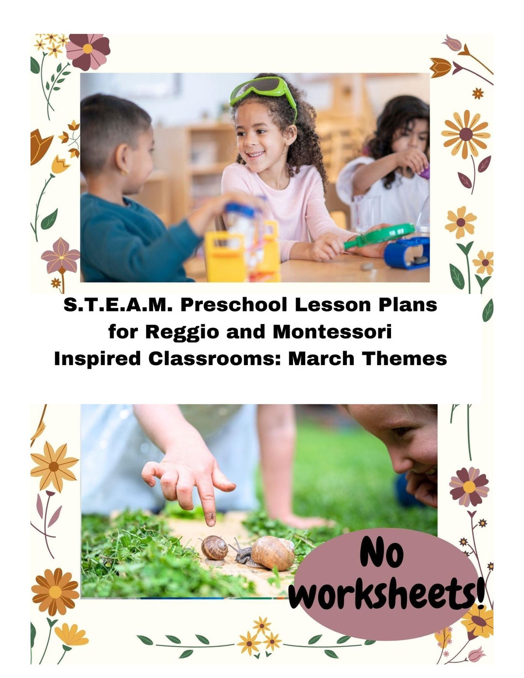 Preschool Lesson Plans Daily Curriculum STEAM Reggio Montessori March ...