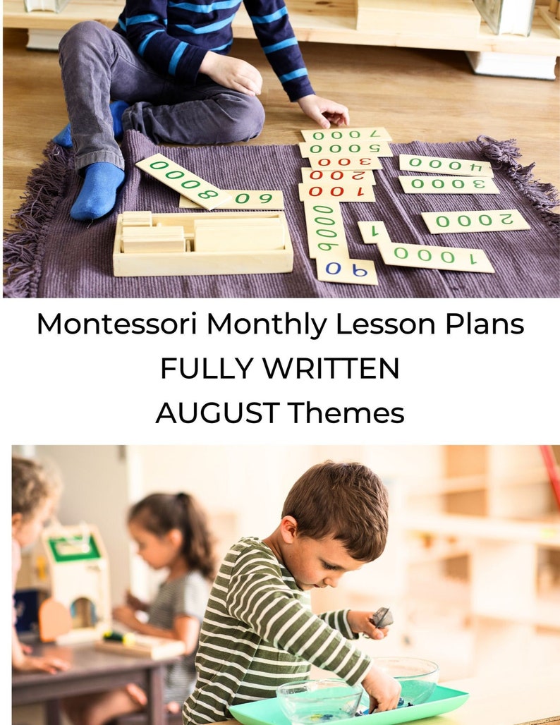 Montessori DAILY CURRICULUM August Monthly Lesson Plan 4 Weeks of Step ...