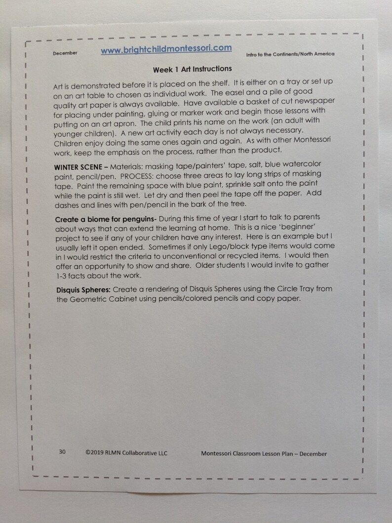 Montessori Lesson Plans With Themes July Monthly Curriculum 4 Weeks of ...