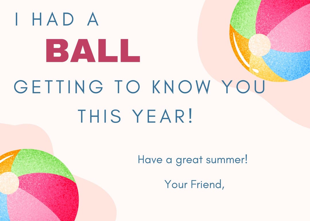 End of School Year Beach Ball Gift Tag - Etsy