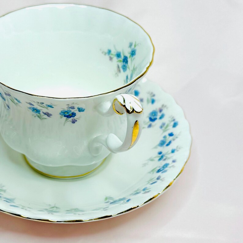 Vintage Royal Albert memory Lane Bone China Teacup and Saucer Set Blue ...