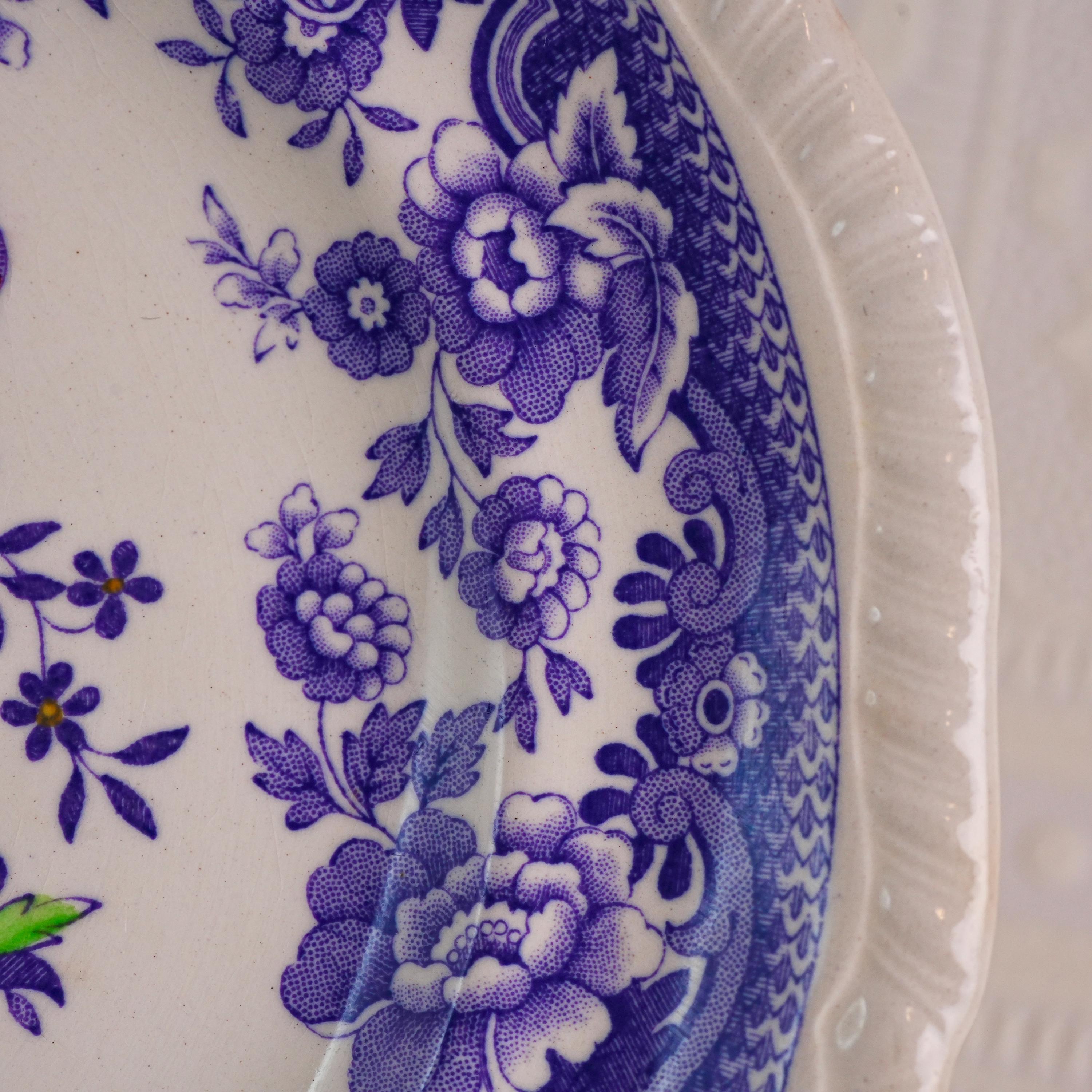 Antique Copeland Spode “mayflower” – Purple Floral Transferware Plate ...