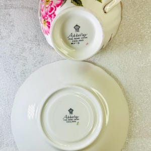 Vintage Adderley Fine Bone China Teacup and Saucer Set – Hand-painted ...