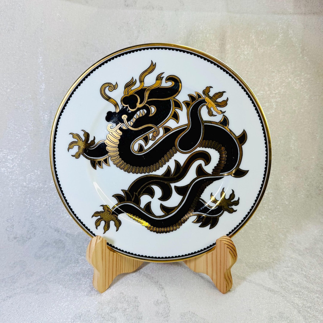 Vintage Fitz and Floyd “ching Dragon” Decorative Plate – Bold Black and ...