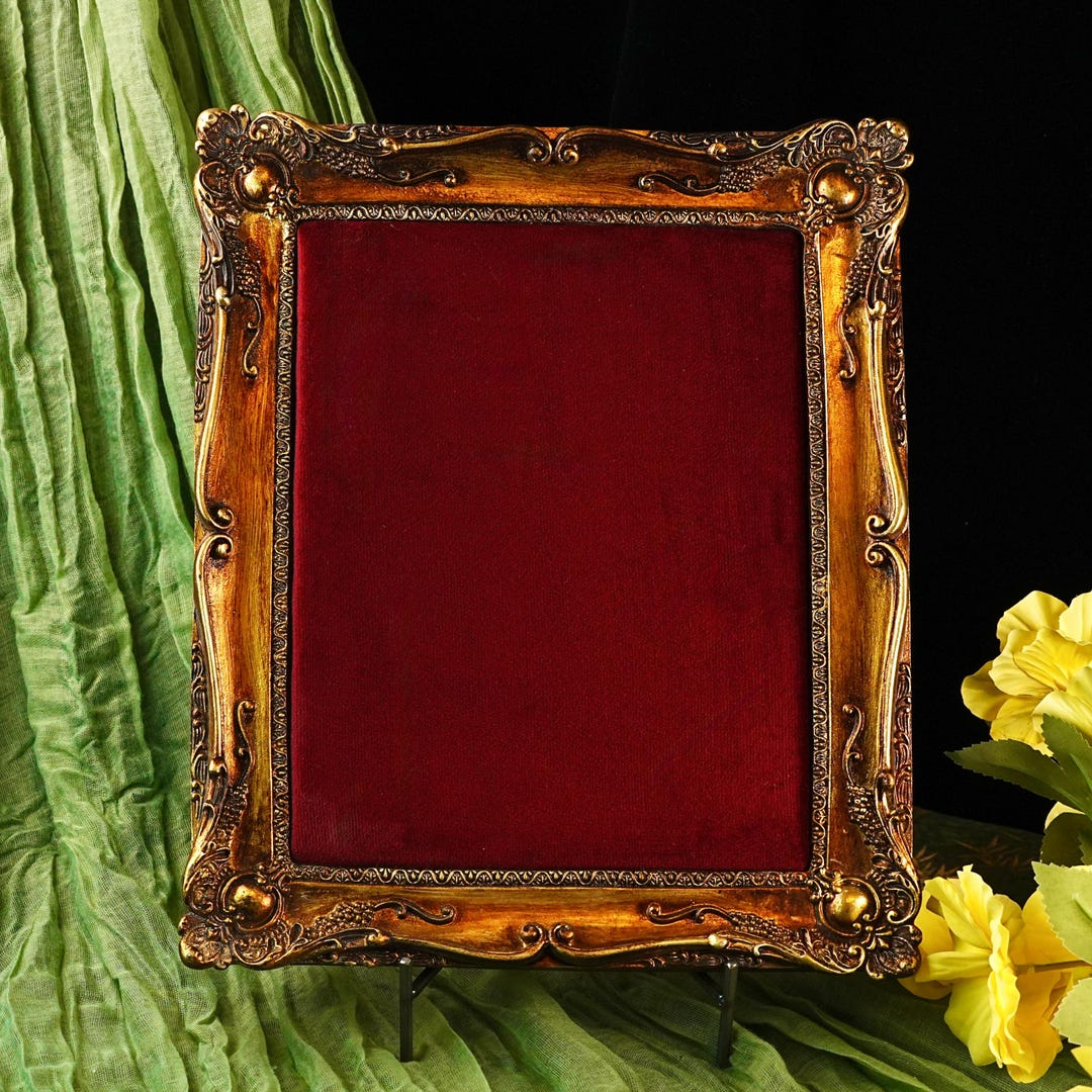 Vintage-inspired Jewelry Display – CRIMSON, Rococo Gilded Resin Frame ...