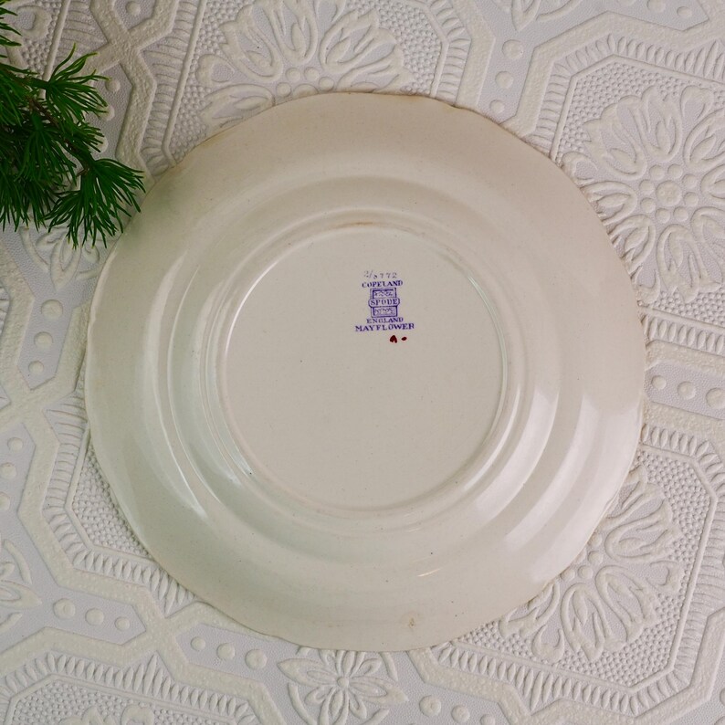 Antique Copeland Spode “mayflower” – Purple Floral Transferware Plate ...
