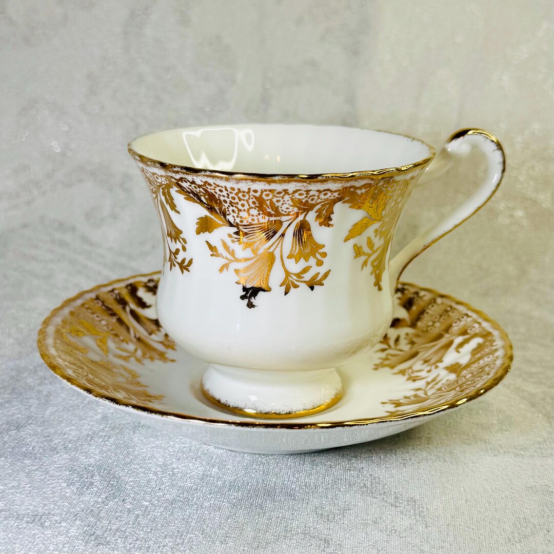 Vintage Paragon Fine Bone China Tea Cup and Saucer - Gold Filigree ...