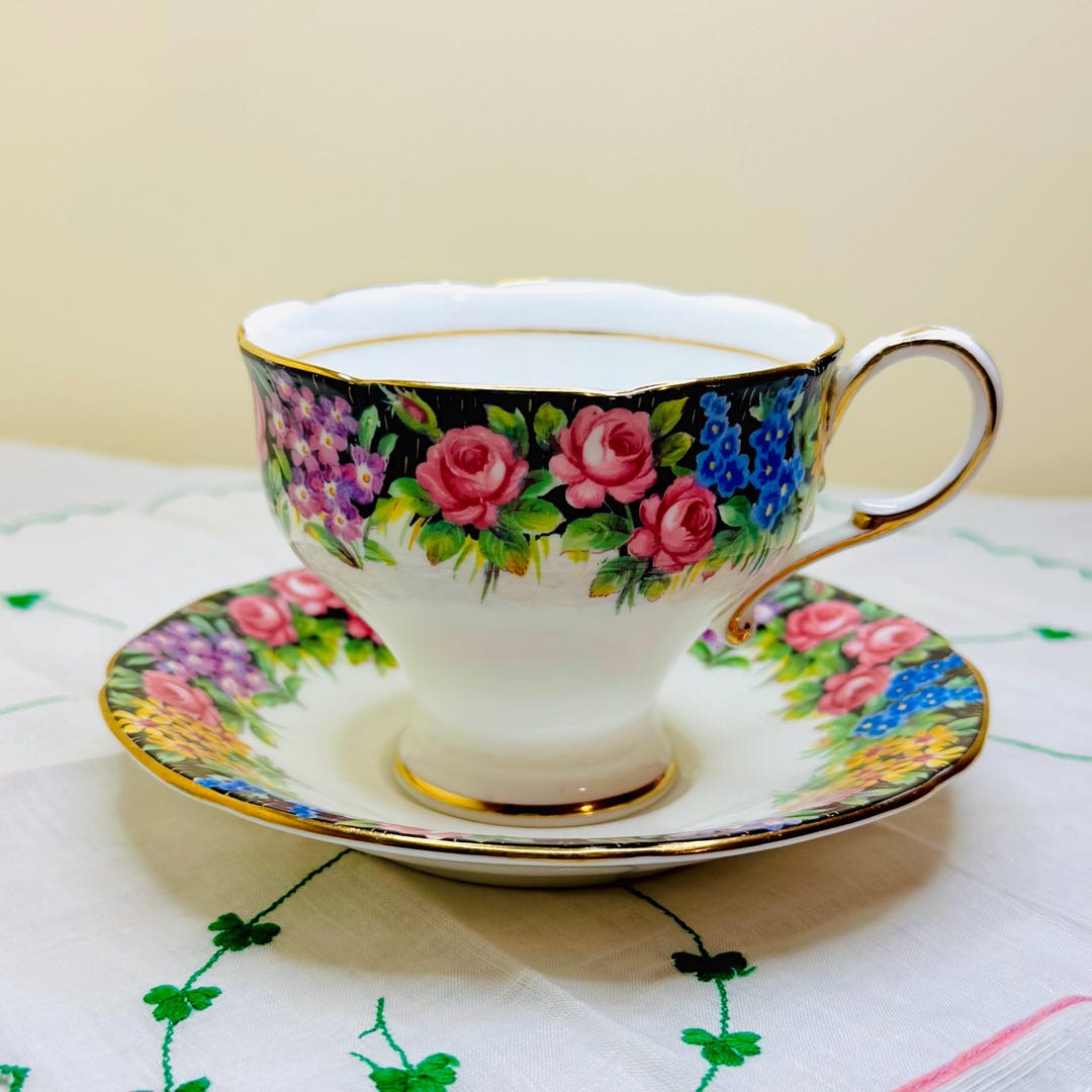 Vintage Paragon Old English Garden Floral Teacup and Saucer Set ...
