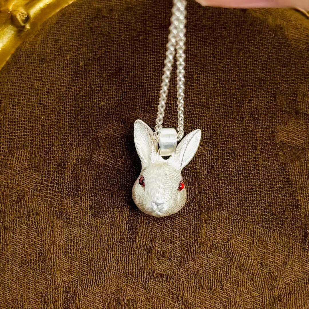 Sterling Silver 925 Bunny Pendant Necklace – Handmade Customizable ...