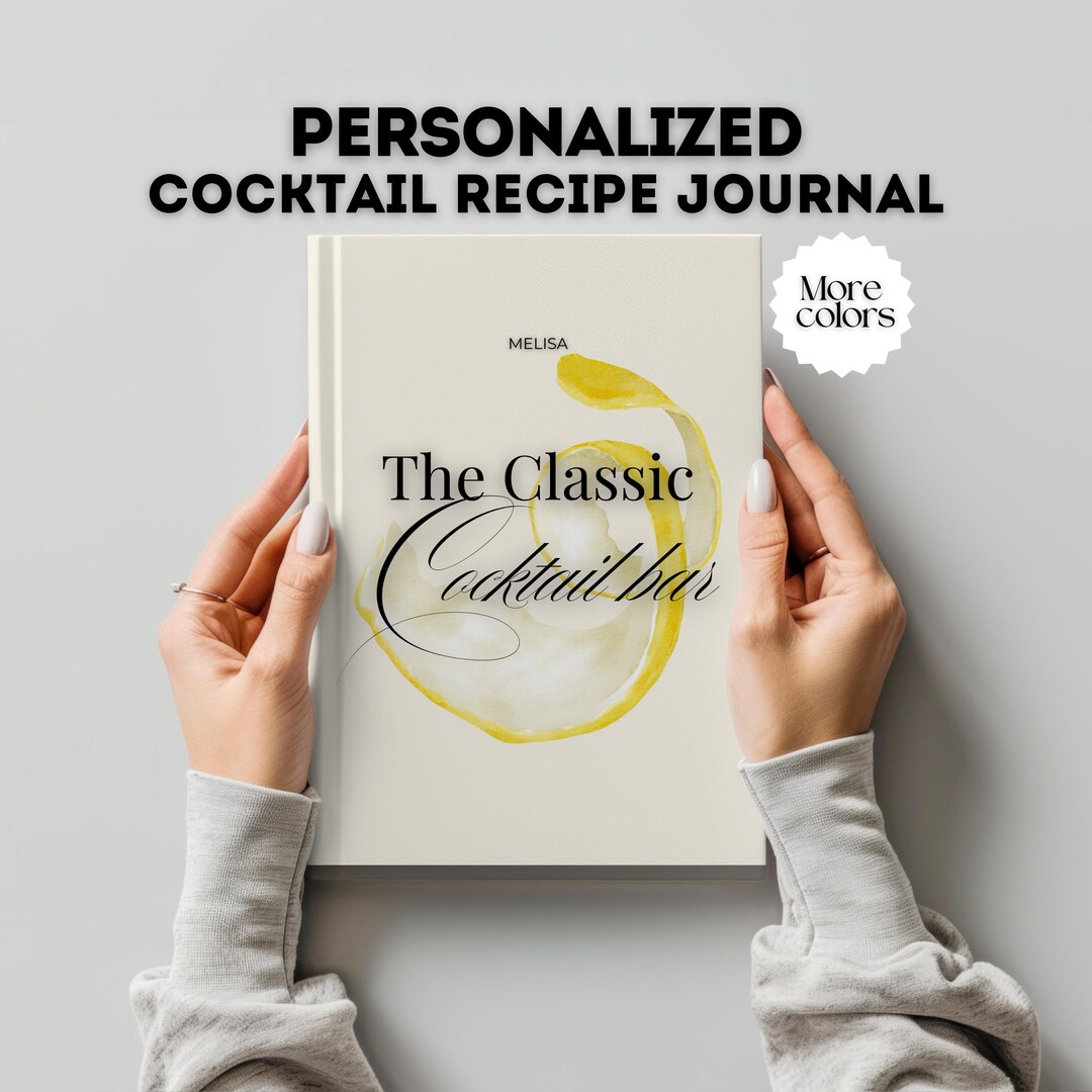 Personalized Cocktail Recipe Book Barware Best Friend Gift Recipe Book ...