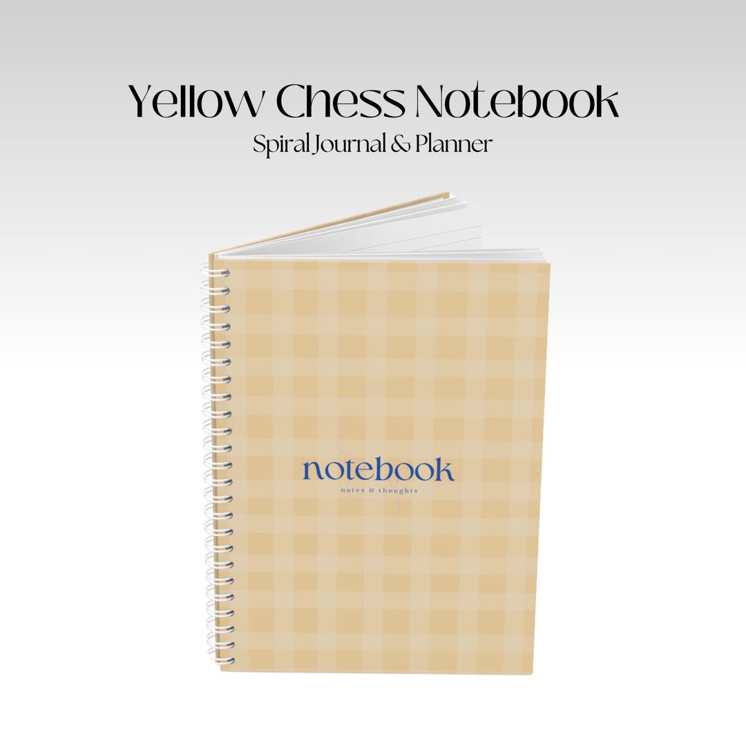 Yellow Chess Notebook Spiral Journal & Planner Perfect Gift for Her ...