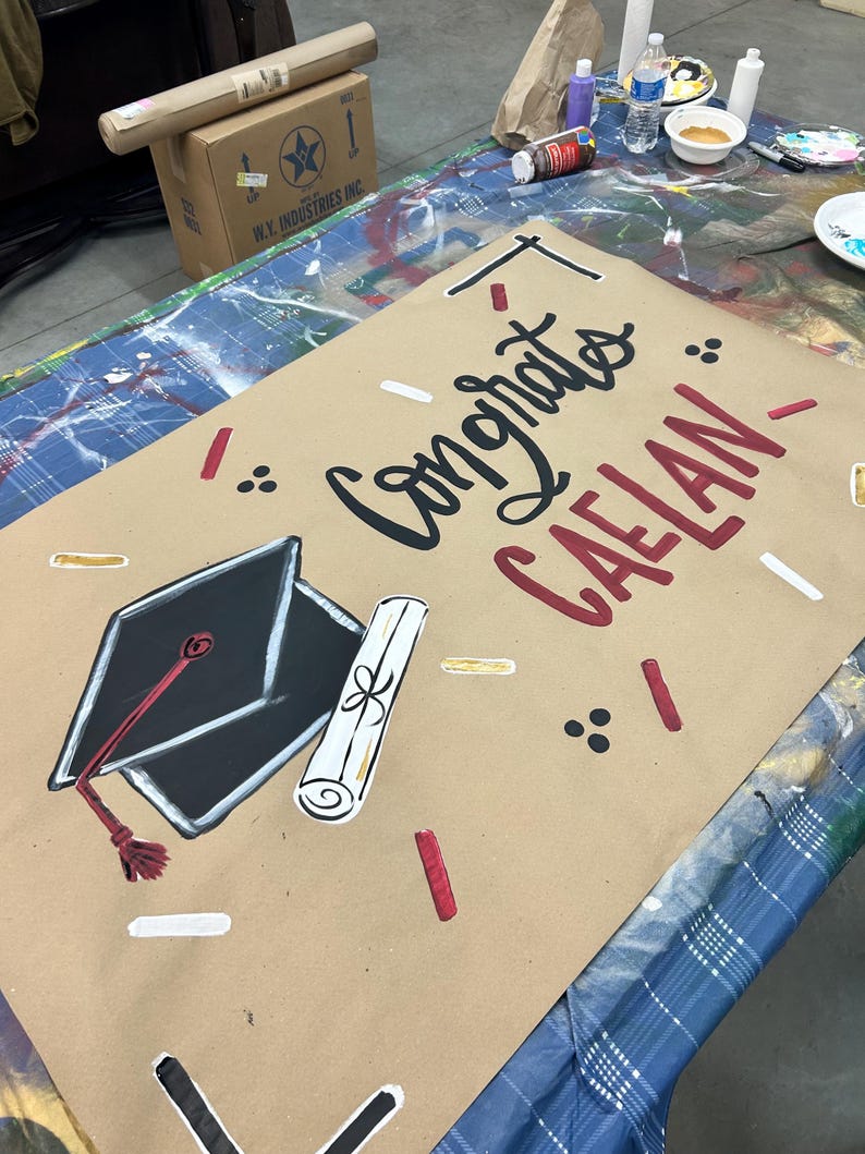 Graduation Party Hand Painted Banner; Senior Class Graduation - Etsy