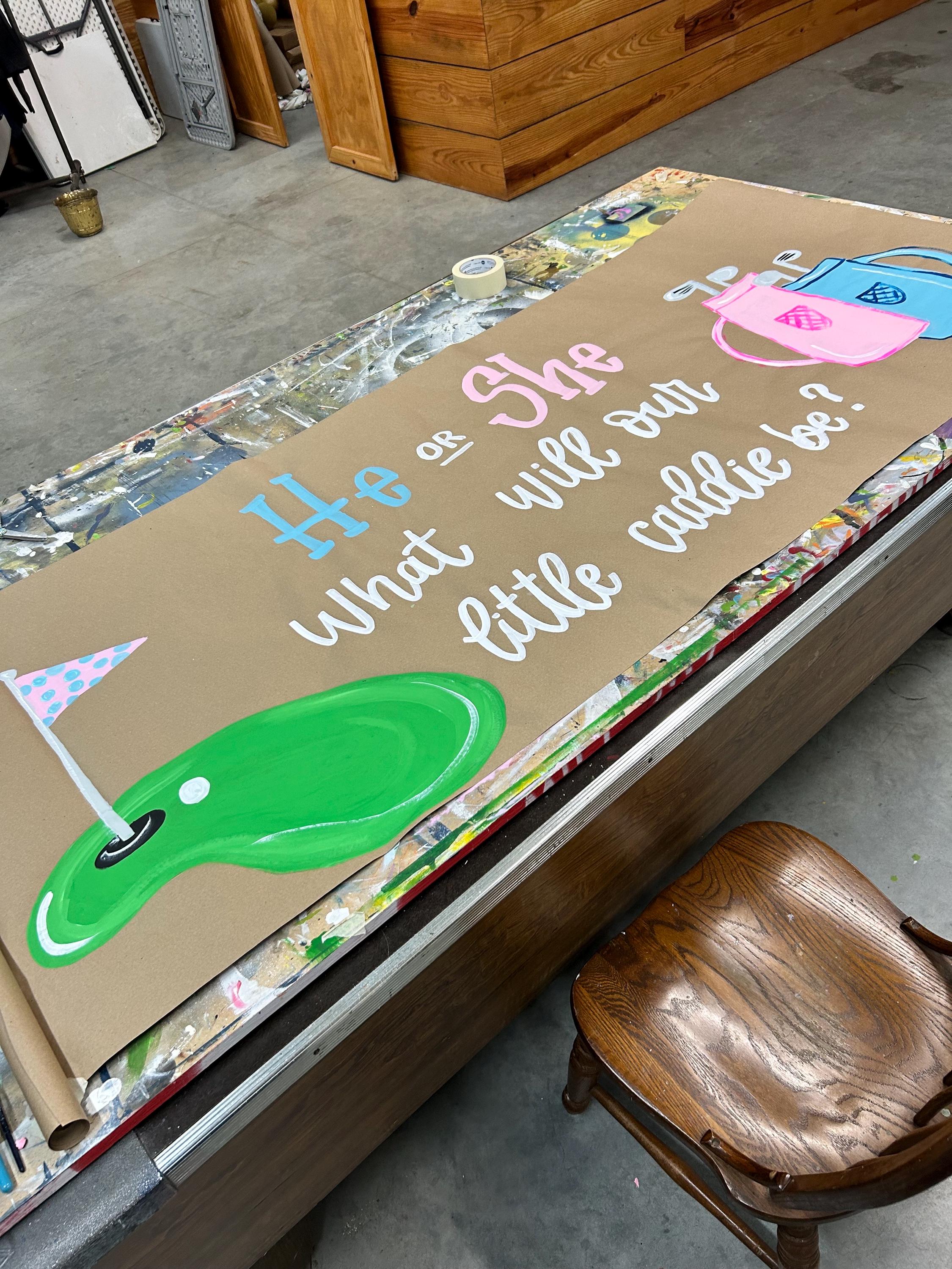 Golf Themed Gender Reveal; Pink or Blue Golf - Etsy