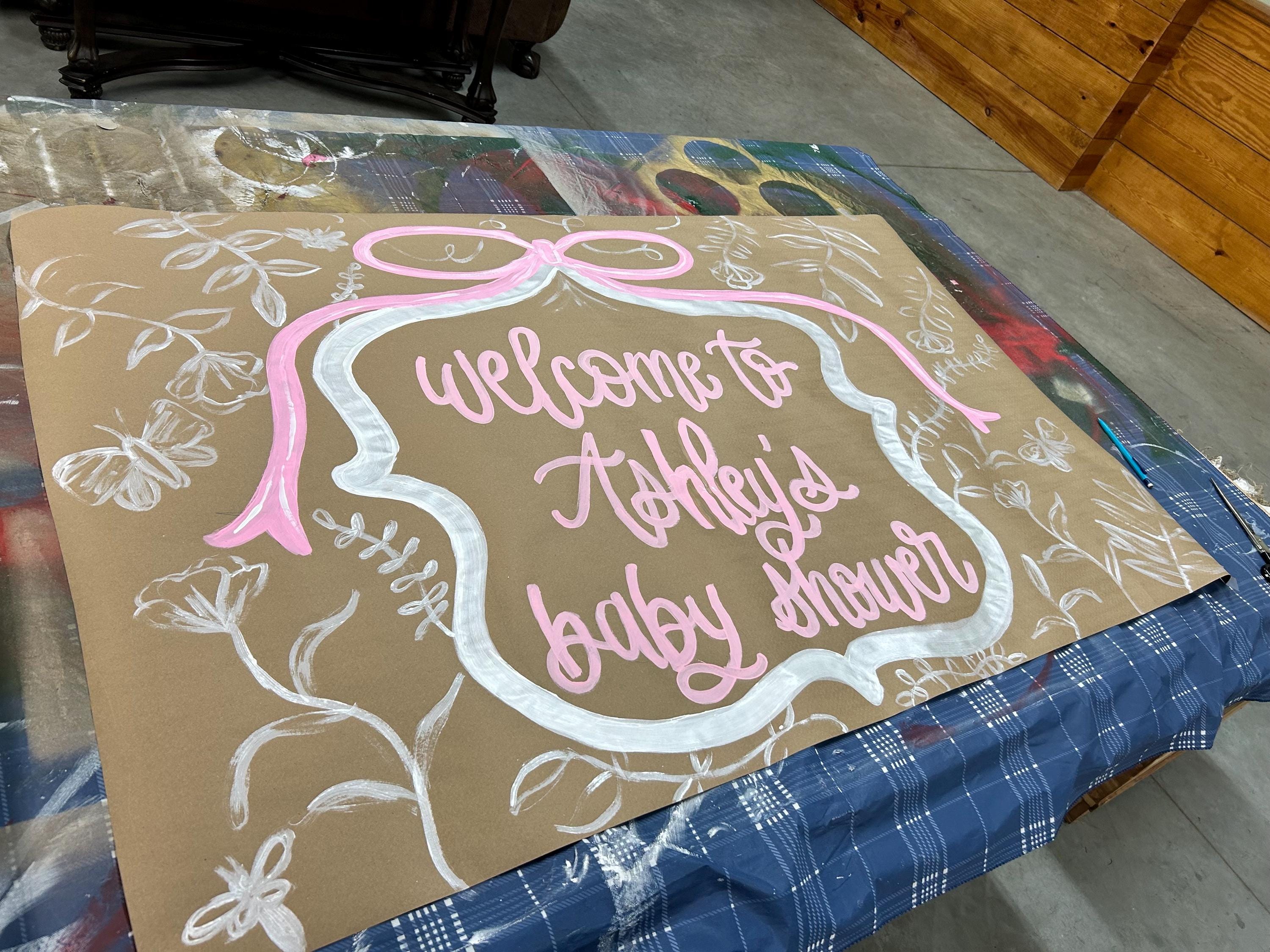 Floral Bow Bridal Baby Shower Birthday Banner Whimsical - Etsy