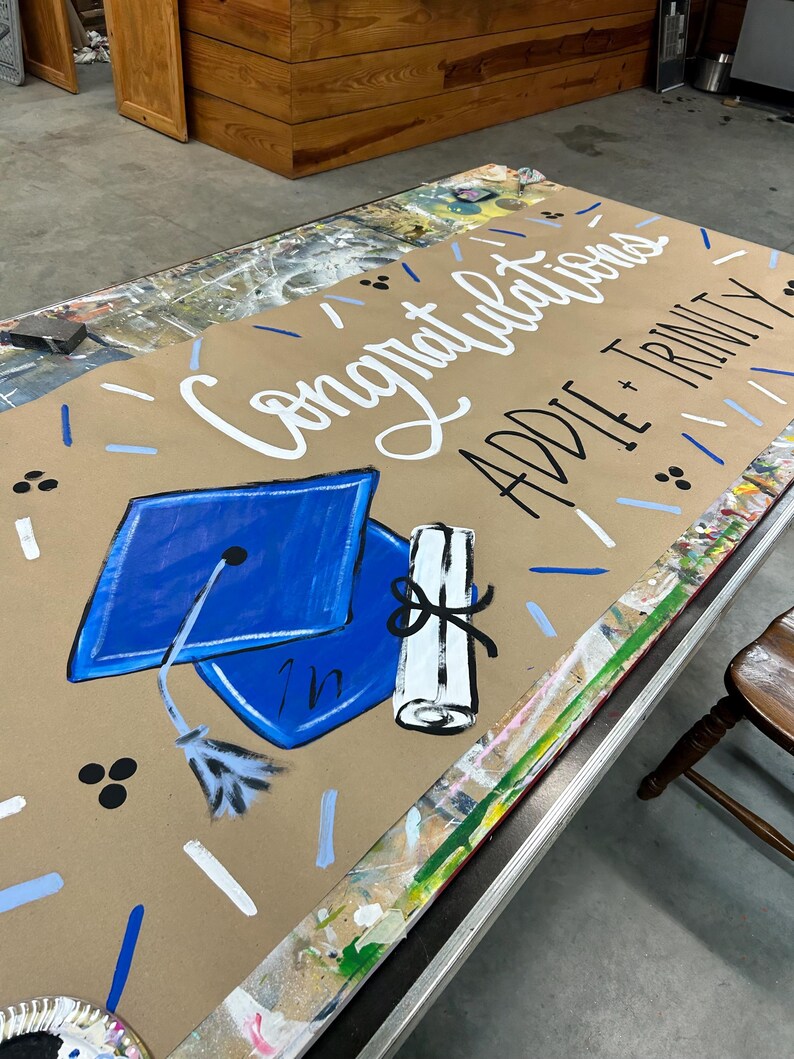 Graduation Party Hand Painted Banner; Senior Class Graduation - Etsy