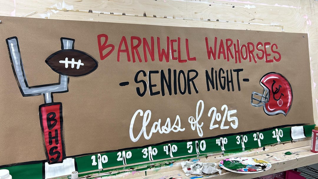 Football Sports Celebration Senior Night Banner; Hand Painted - Etsy