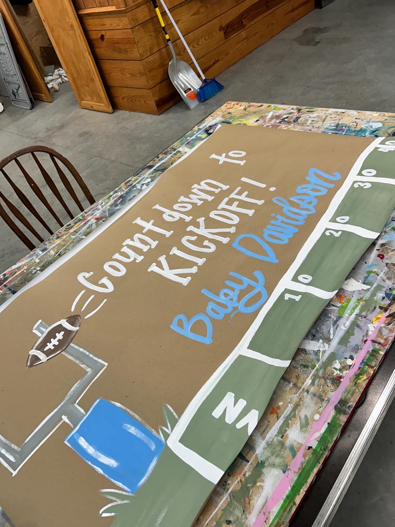 Football Themed Baby Shower; Countdown to Kickoff Baby Shower Birthday ...