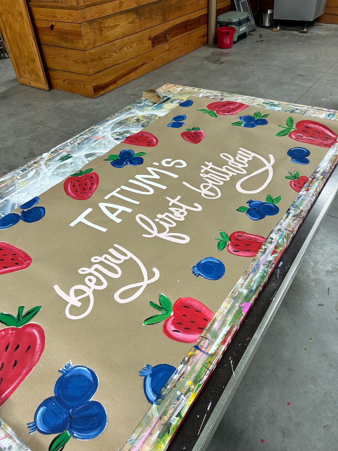 Berry Themed 1st Birthday Party Hand Painted Banner - Etsy