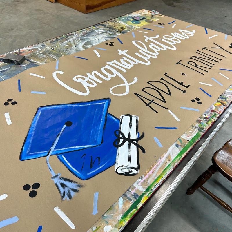 Graduation Banner Painted - Etsy