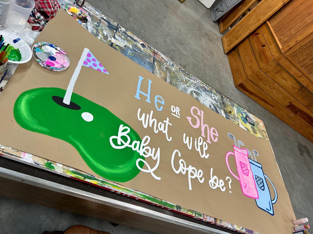 Golf Themed Gender Reveal; Pink or Blue Golf - Etsy