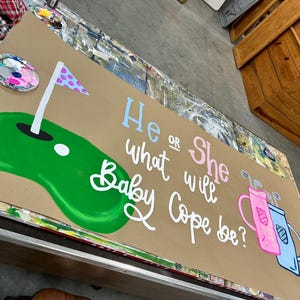 Golf Themed Gender Reveal; Pink or Blue Golf - Etsy