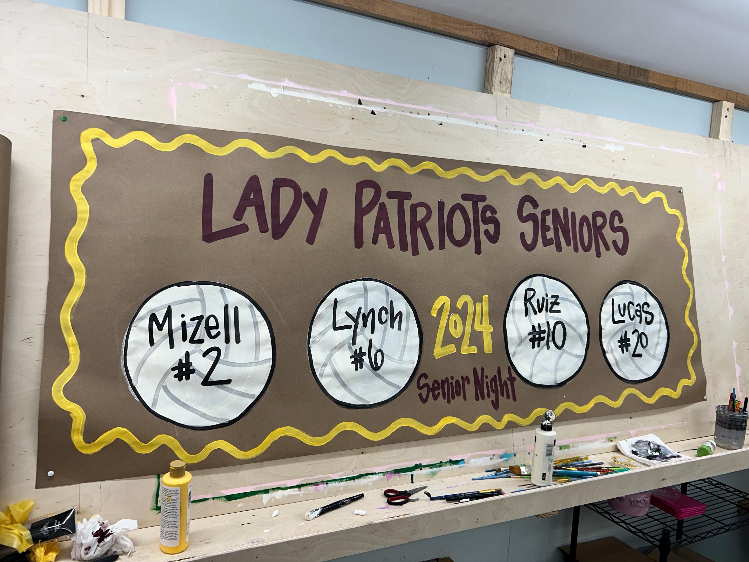 Volleyball Sports Celebration Senior Night Banner; Hand Painted - Etsy