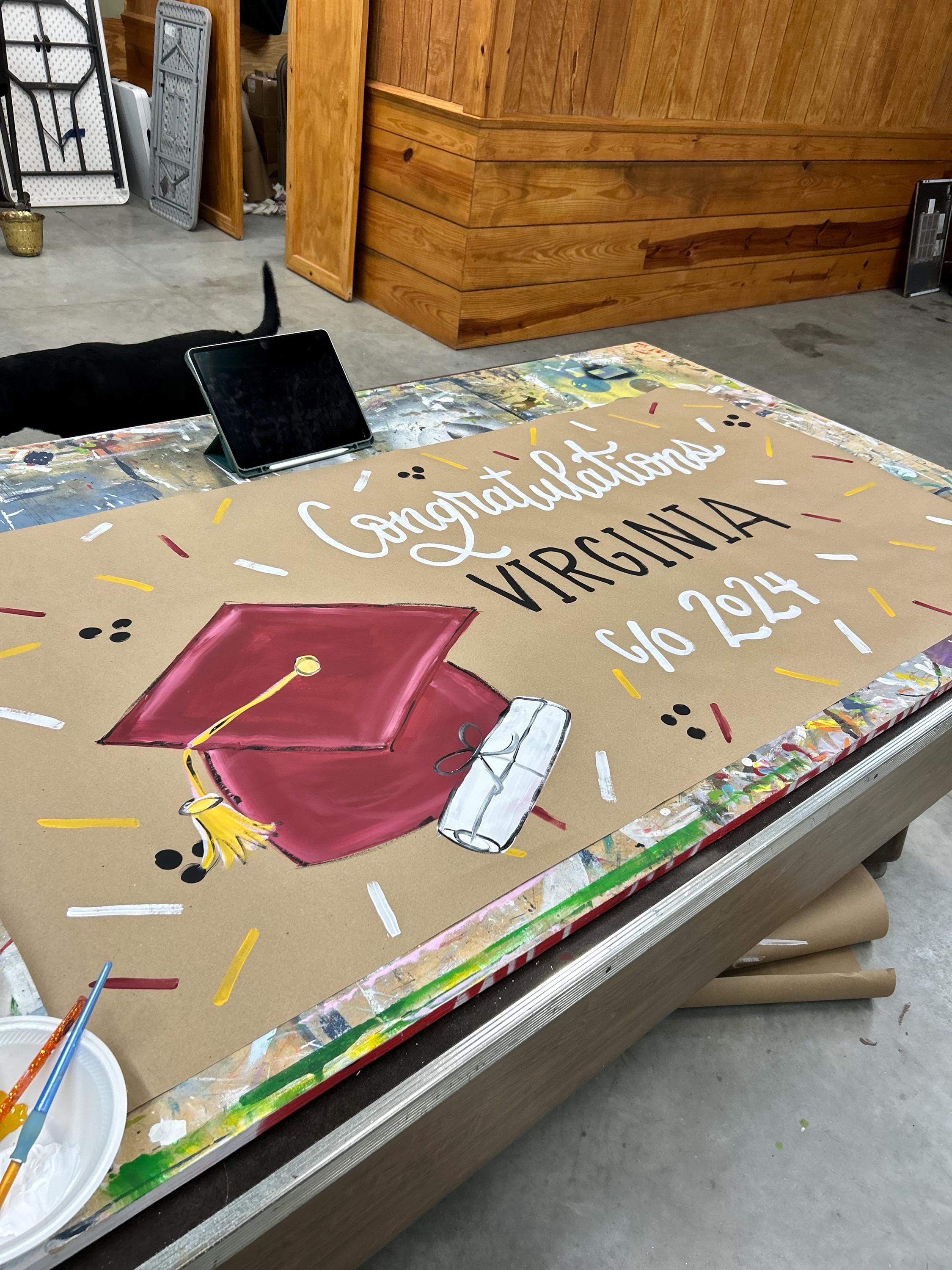 Graduation Party Hand Painted Banner; Senior Class Graduation - Etsy