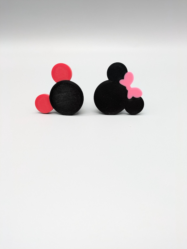 3D Printed Mickey and Minnie Mouse Drawer Pulls: Custom Cabinet Knobs ...