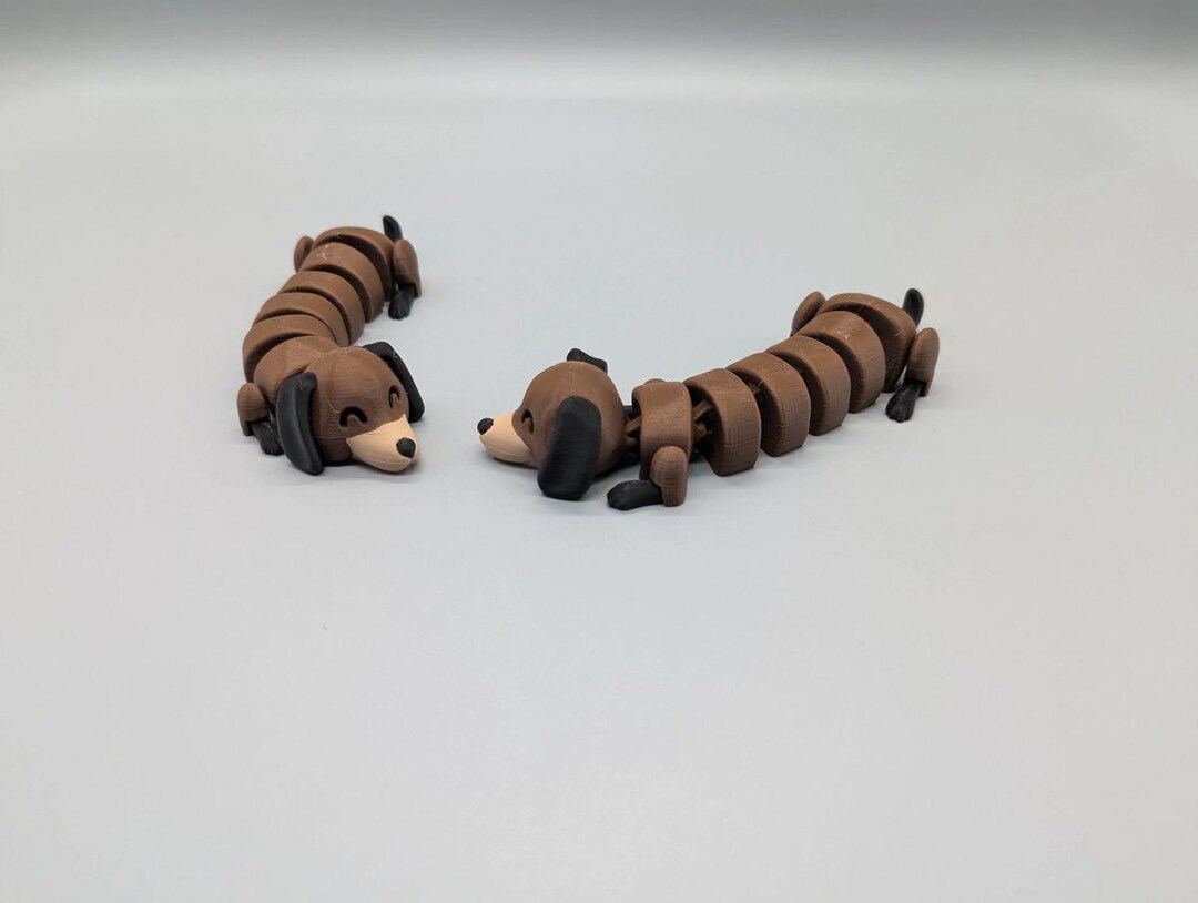 Flexi Dachshund Articulated Dog Toy 3D Printed PLA Plastic, 6.5 ...
