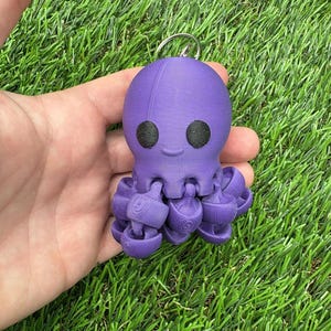 Vibrant 3D Printed Octopus Moveable Keychains – Crafted From PLA ...