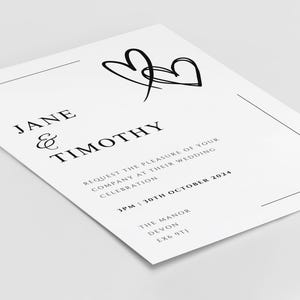 Minimalist B&W Wedding Invitation Template - Editable Canva Invitation ...