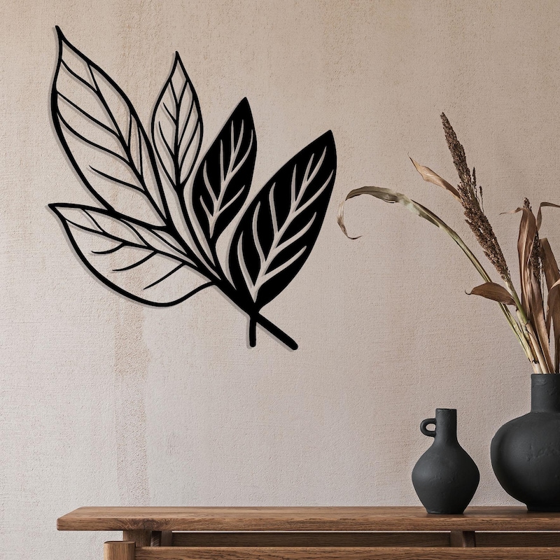 Metal Leaf Wall Art - Etsy