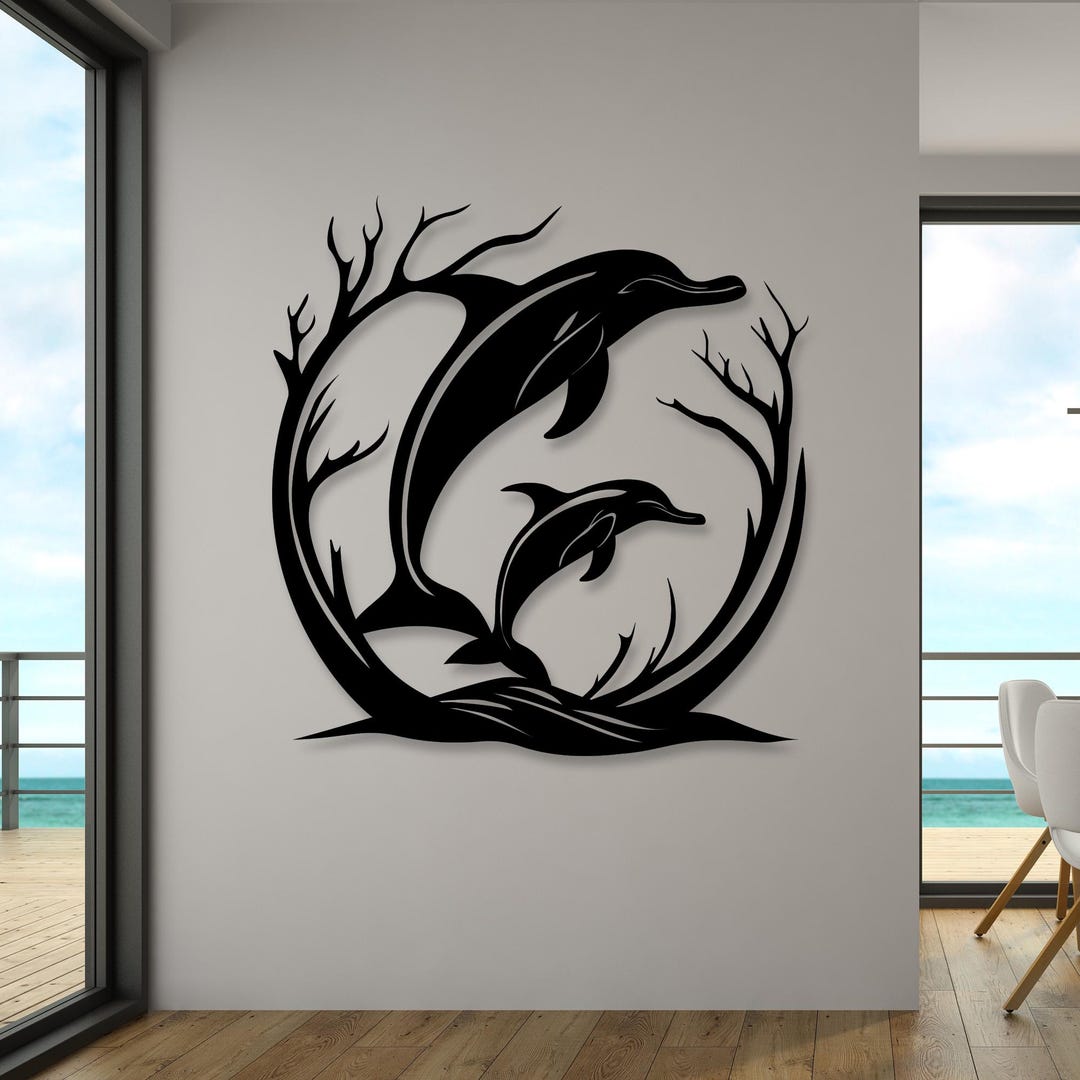 Dolphin Metal Wall Art - Ocean Wildlife Decor - Marine Animal ...