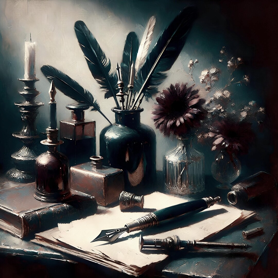 Victorian Dusk | Gothic Still Life | Dark Academia | Quill Pens ...