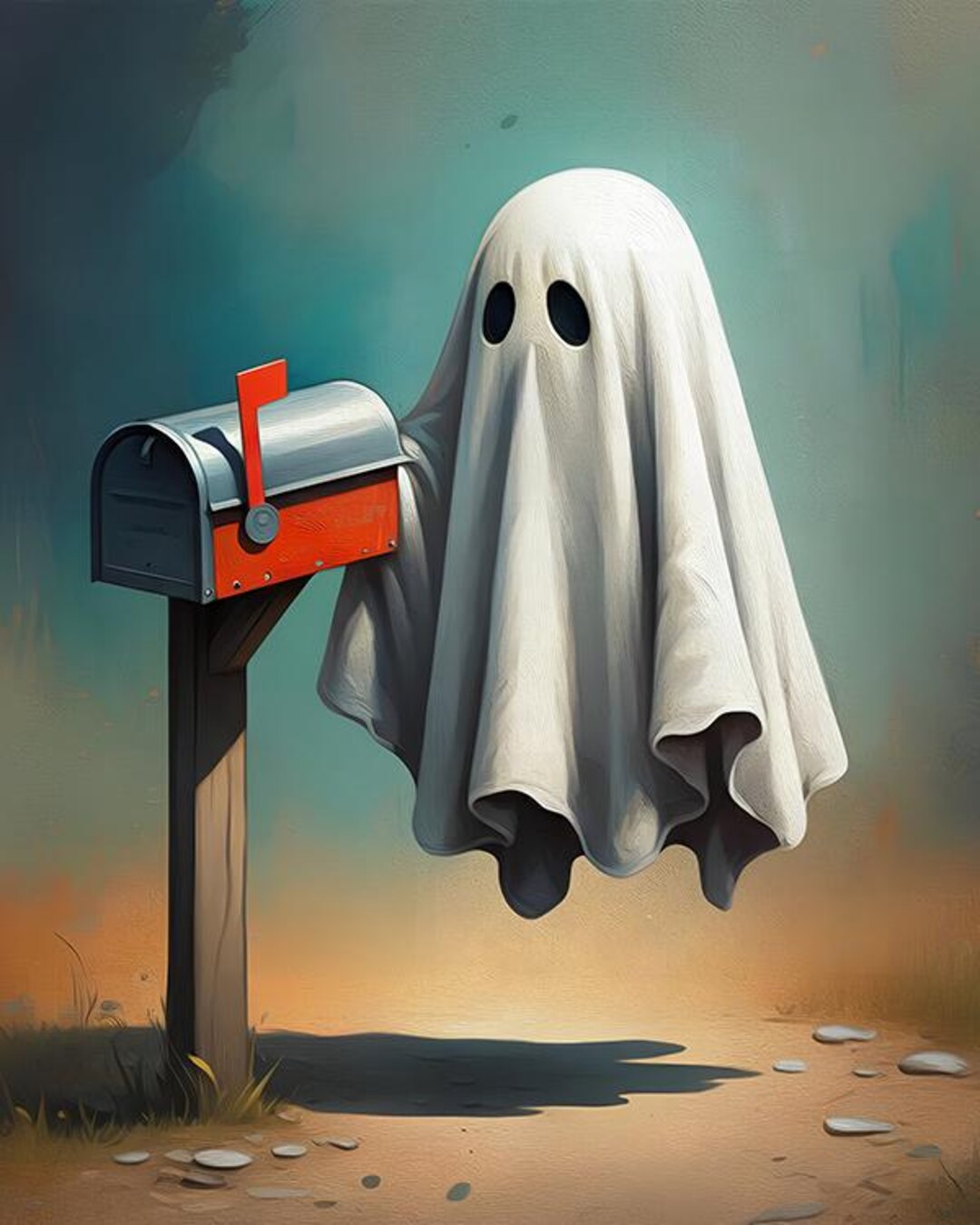 Gilbert the Ghost - Checking the Mail - Etsy