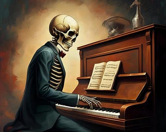 Bones Band Skeleton Musician - Trumpet Player - Etsy