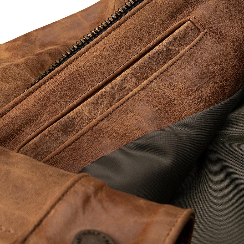 Yellowstone Work Leather Jacket-tan Color - Etsy