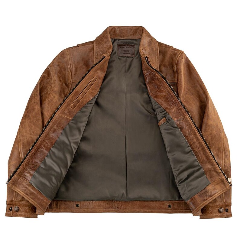 Yellowstone Work Leather Jacket-tan Color - Etsy