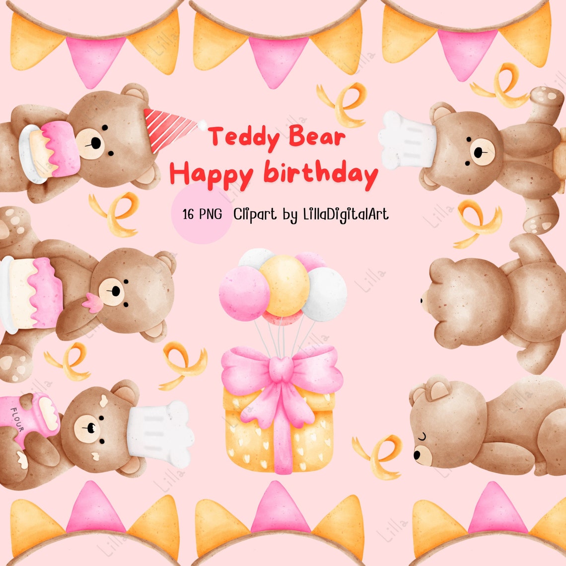 Teddy Bear Birthday Clipart, PNG, Clipart, Bear, Birthday Clipart ...