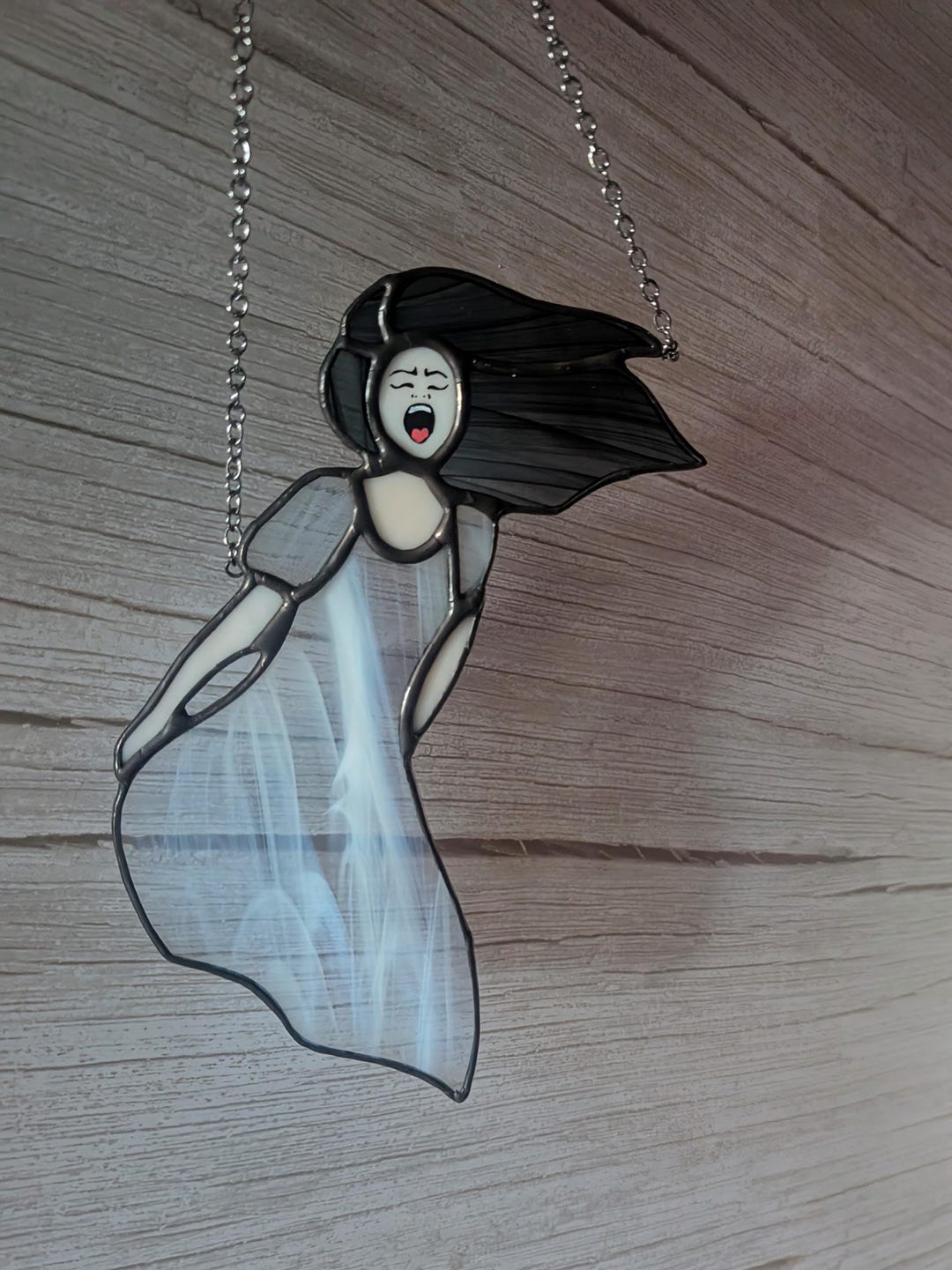 Banshee Stained Glass Suncatcher | Gothic Halloween Window Decor ...