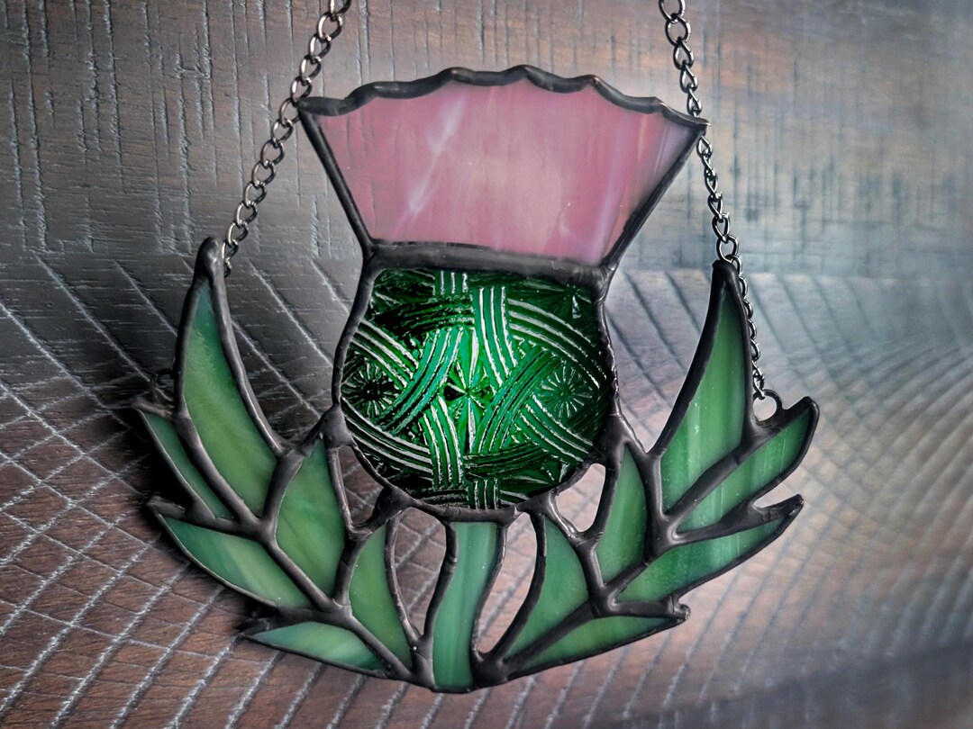 Stained Glass Scottish Thistle - Etsy