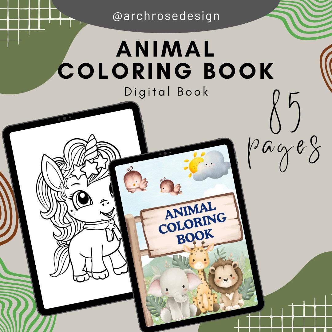 Adorable Animals Coloring Pages | 85 Pages | Kids Coloring Book ...